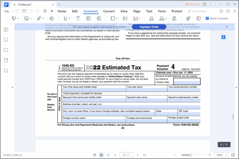 2025 Form 1040 Es Printable - Free Printable Wonderland - Download & Design