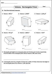 Volume Of Complex Prisms Printable Worksheets - Free Printable ...